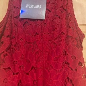 Missguided | Dresses | Missguided Red Lace Cocktail Dress Nwt | Poshmark